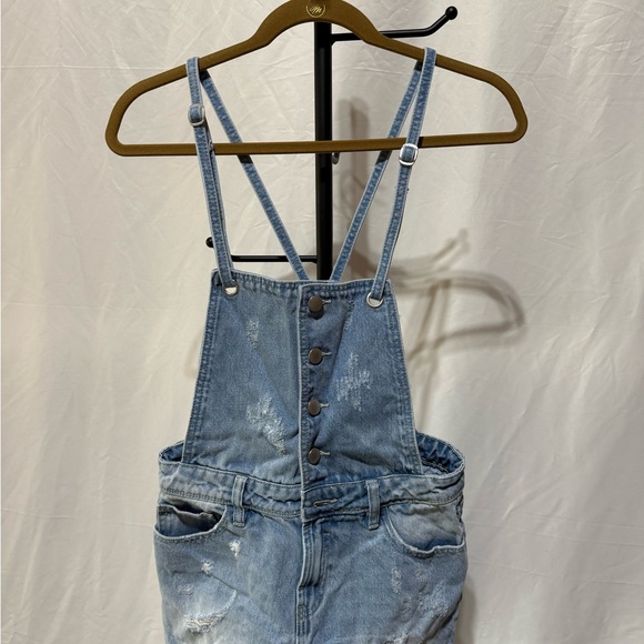 Tinseltown | Pants & Jumpsuits | Blue Denim Shortalls With Button ...